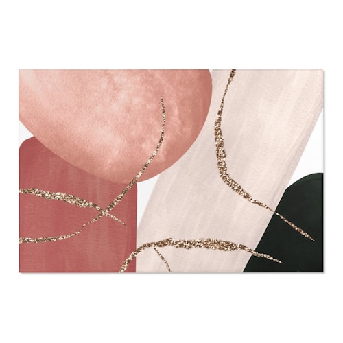 Boho Chic Area Rugs Navy Beige Blush Pink Abstract Mid - Etsy