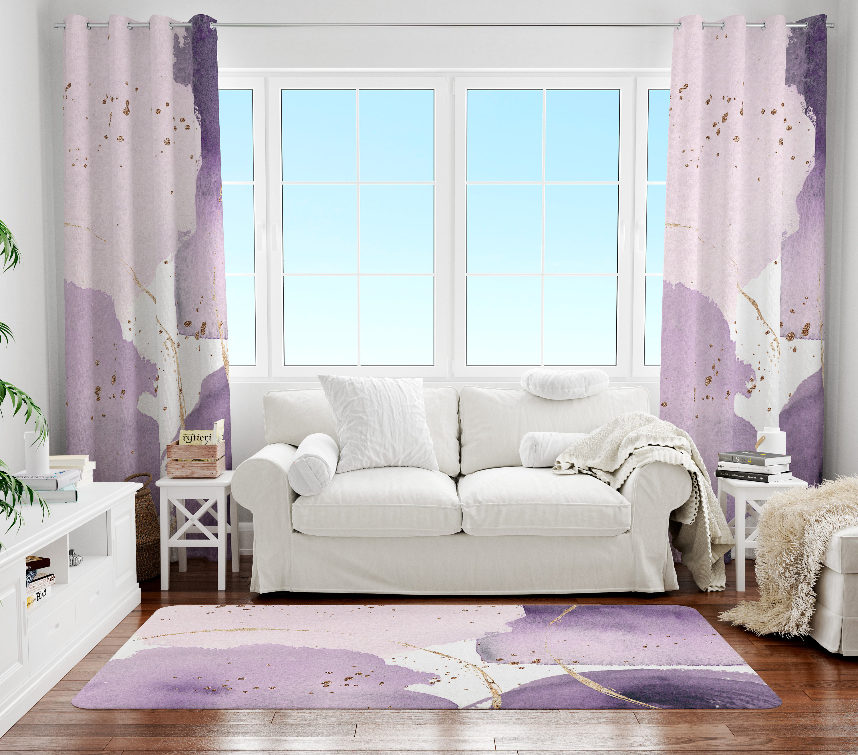 Boho Chic Abstract Area Rugs Lavender Lilac Violet Purple - Etsy