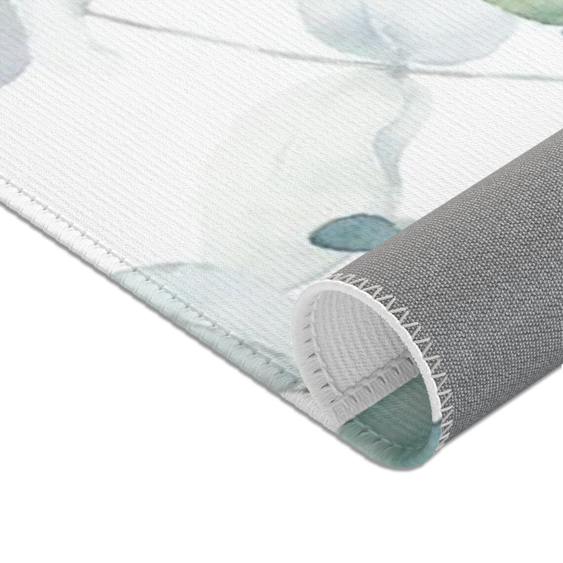 Boho Chic Floral Area Rugs Tropical Sage Green Leaves White | Etsy