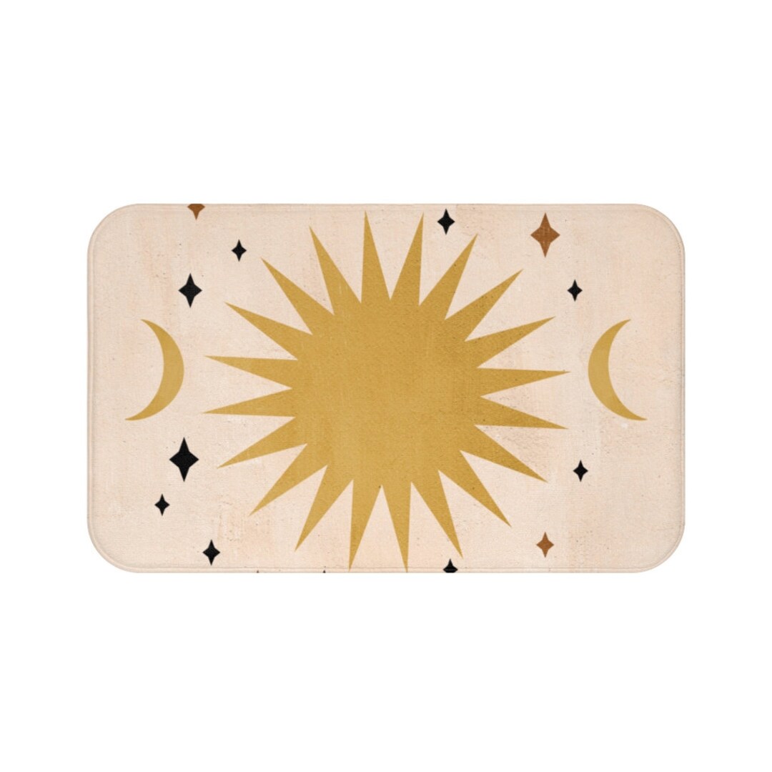 Bohemian Bath Mat and Rug, Modern Abstract Art, Southwestern, Celestial ...