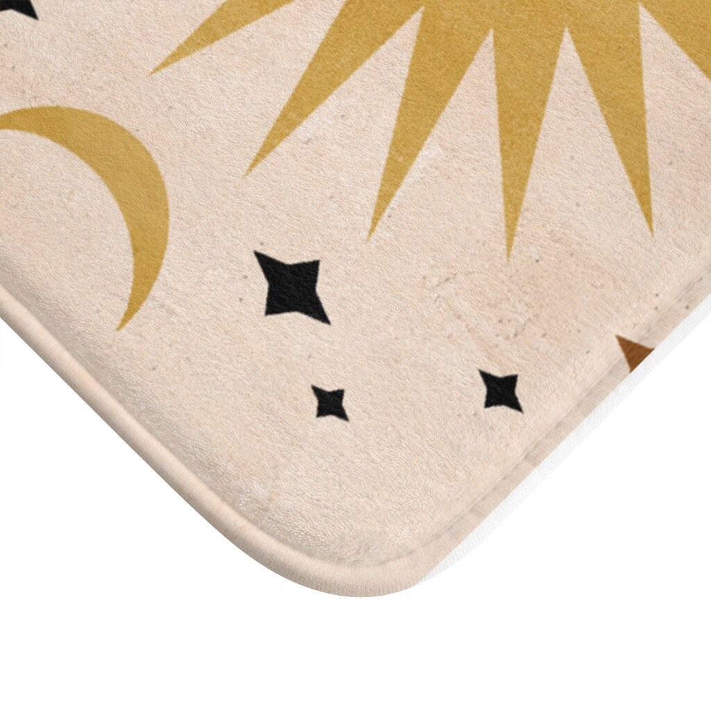 Bohemian Bath Mat and Rug Modern Abstract Art Brown Beige - Etsy