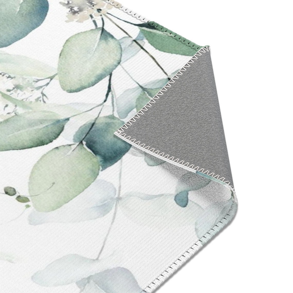 Boho Chic Floral Area Rugs Tropical Sage Green Leaves White - Etsy