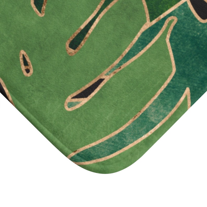 Botanical Bath Mat Forest Emerald Green Tropical Jungle | Etsy