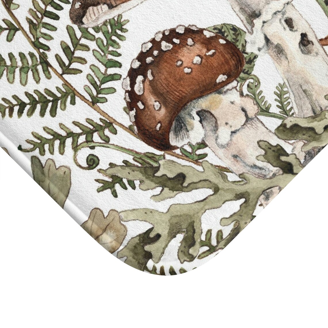 Mushrooms Bath Mat, Kitchen Mat | Snail, Sage Green, Brown, Beige ...