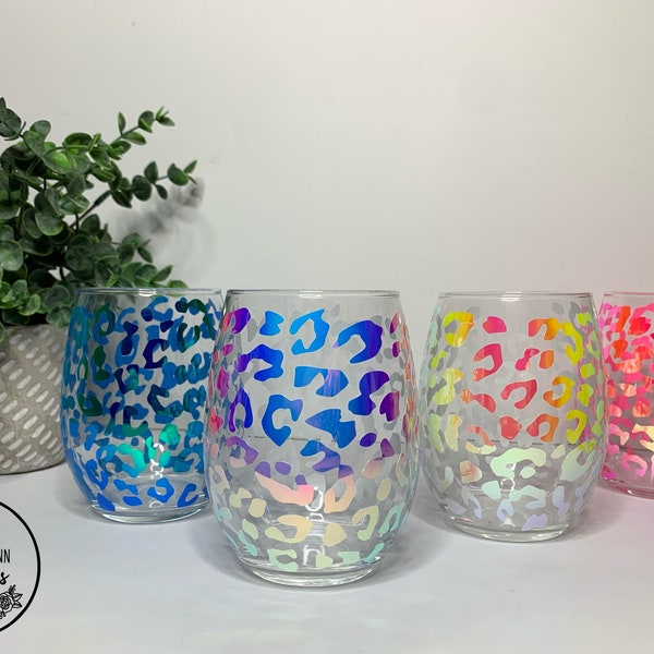 Cheetah Print Wine Glass - Etsy
