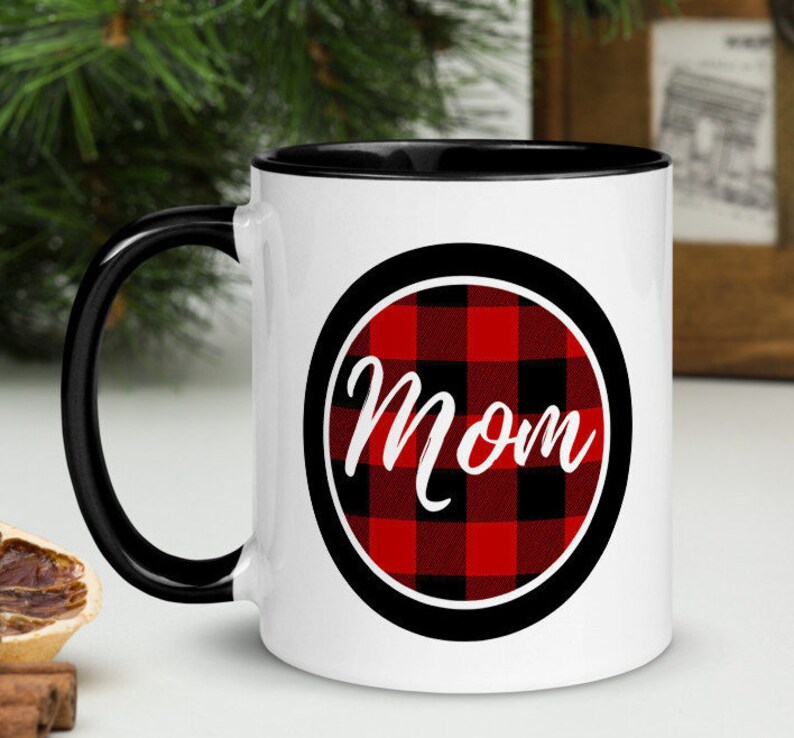 Personalized Checkered Plaid Mom Mug Plaid Mug for Mom Mug for Family ...