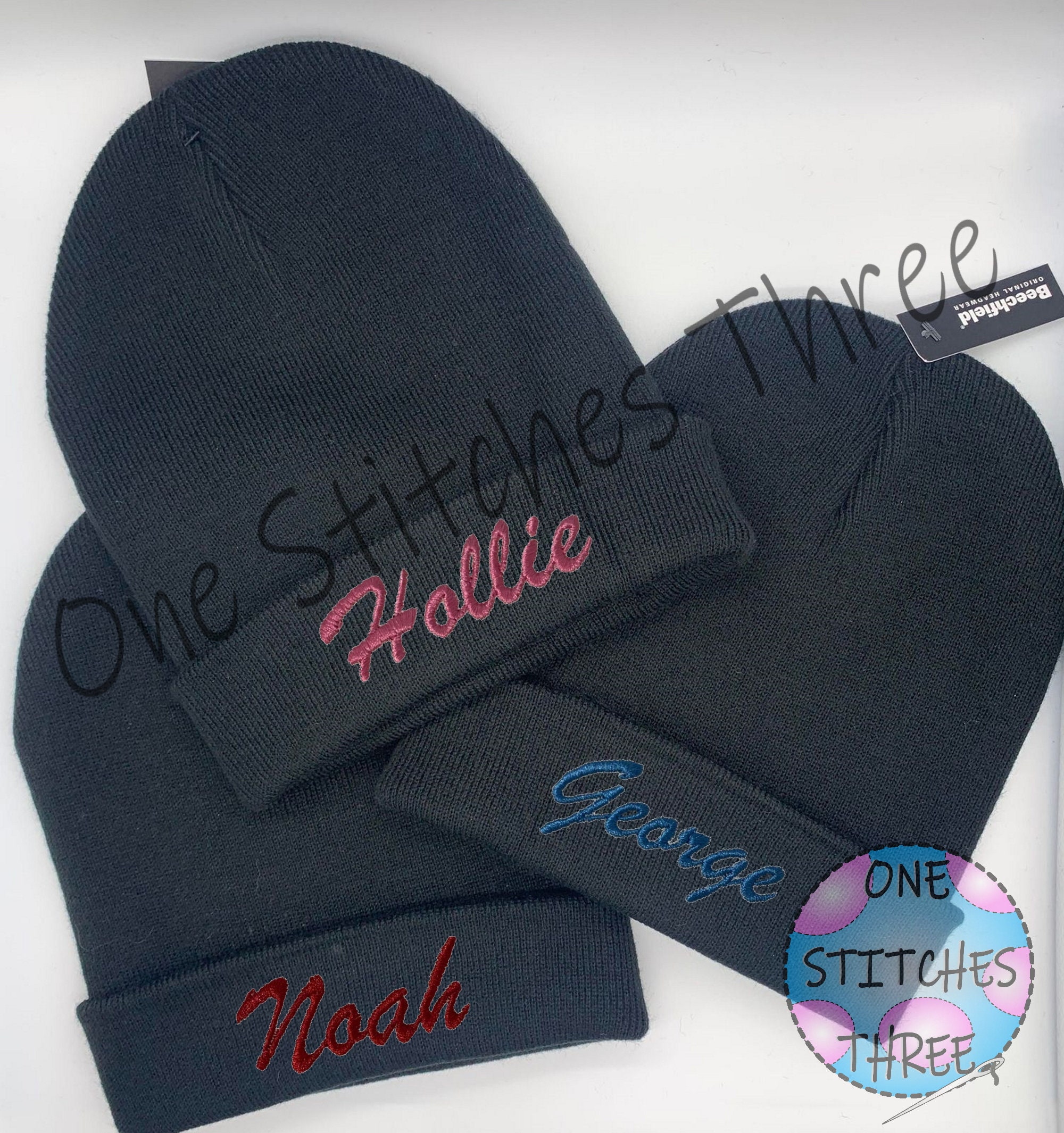 Personalised Embroidered Name Beanie Custom Name Winter Hat ...