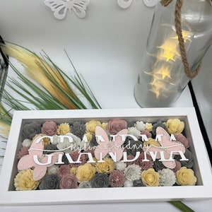 Grandma Custom Shadow Box With Grandchildrens Names - Etsy