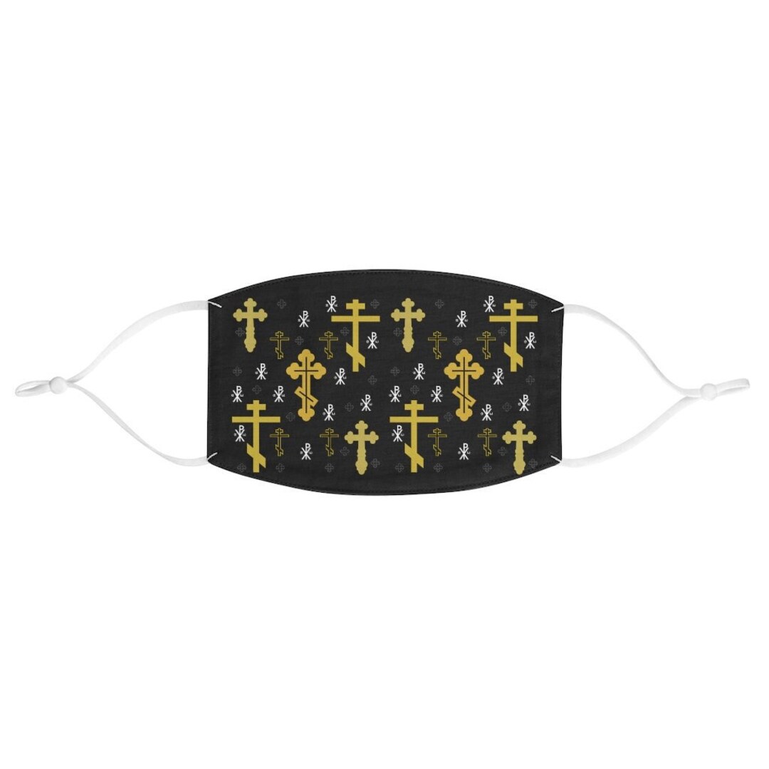 Orthodox Cross Pattern Fabric Face Mask | Christian Mask | Orthodox ...