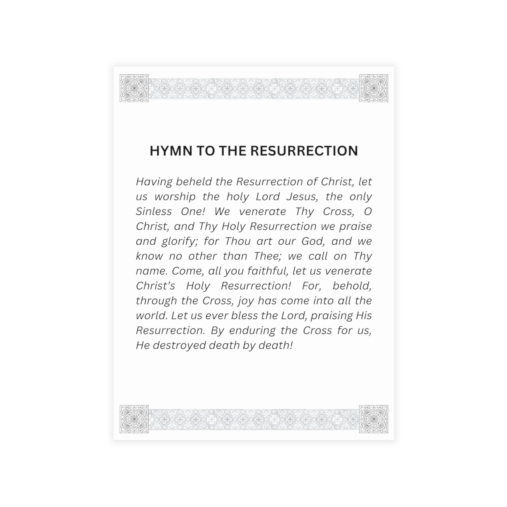 Resurrection With Hymn Card Bundles | Orthodox Faith | Pascha Feast ...