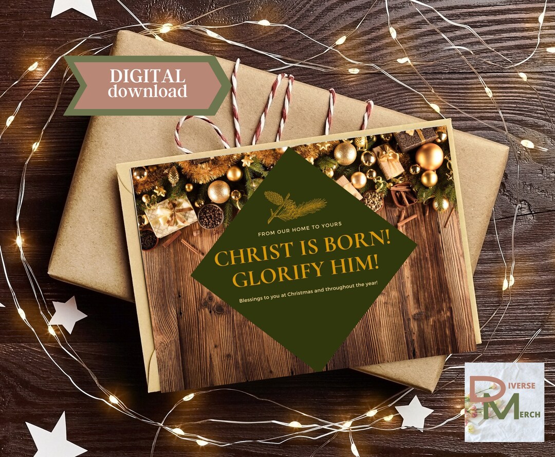 Printable Christ is Born! Christmas Card E| Orthodox Faith | Christian ...