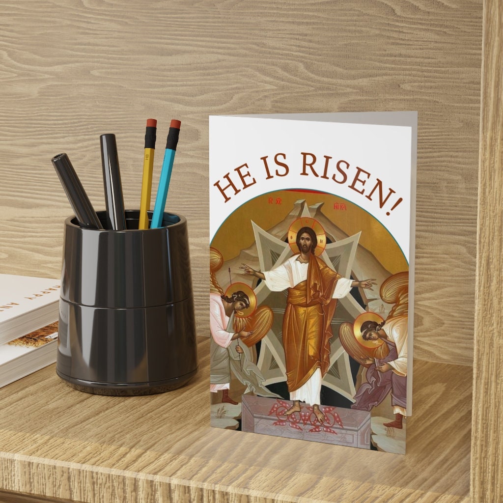 He is Risen Greetings Card Orthodox Faith Pascha Feast Resurrection ...