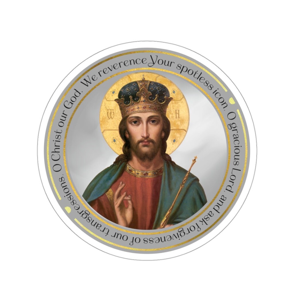 Jesus Christ Sticker 5 Prayer at the Icon of Christ - Etsy