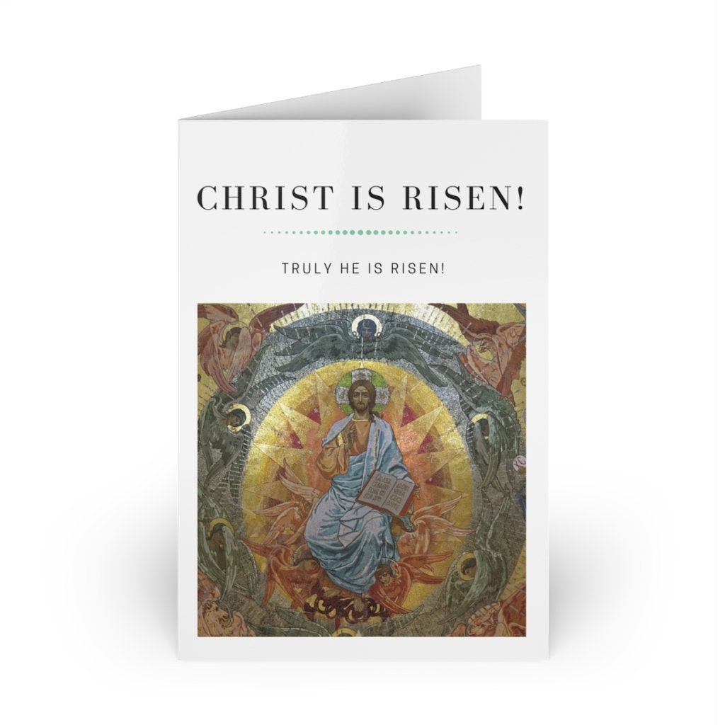 Christ is Risen Greetings Card | Orthodox Faith | Pascha Feast ...