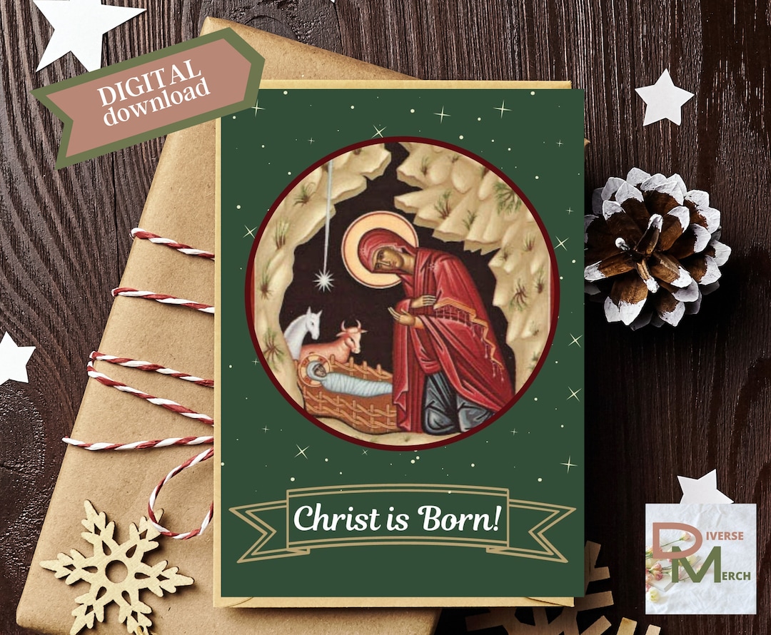Printable Christ is Born! Christmas Card 7| Orthodox Faith | Christian ...