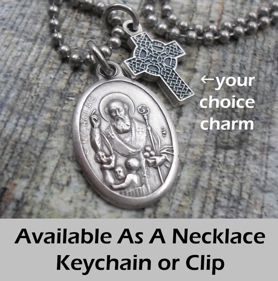 St. Nicholas Patron Saint of Children Charm Necklace - Etsy