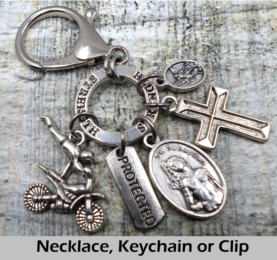 St. Sebastian, Patron Saint of Dirt Bikers, Strength Based Lucky Charm ...
