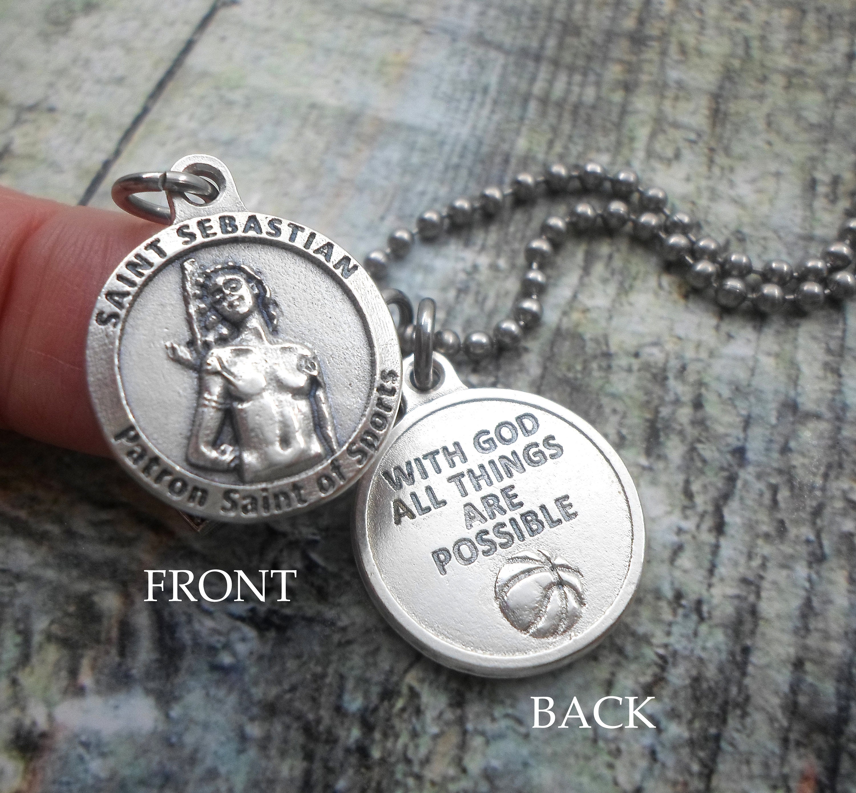 St. Sebastian Patron Saint of Basketball Charm Necklace | Etsy