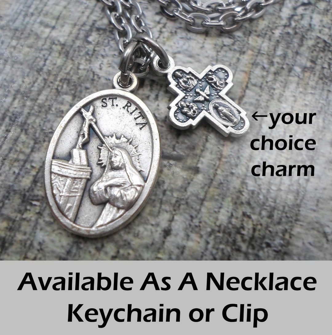St. Rita of Cascia Necklace, Keychain or Clip, Patron Saint of ...