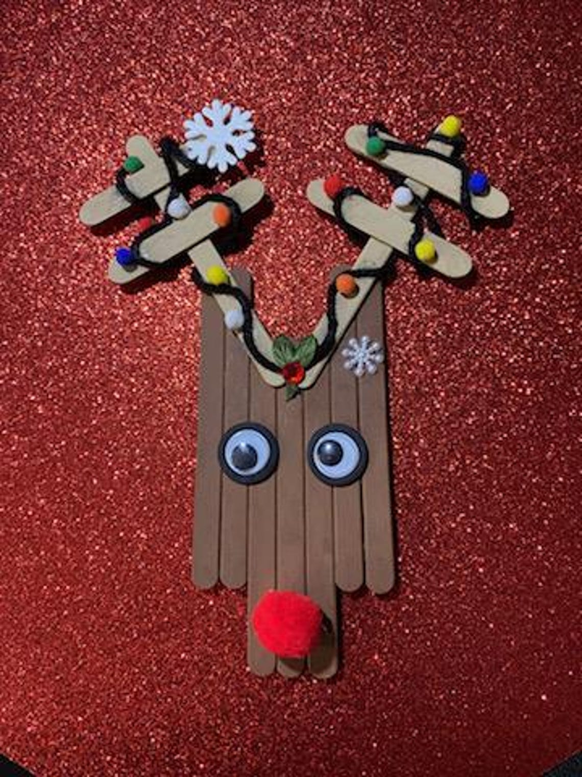 Reindeer With Christmas Lights, Reindeer Craft Kit, Christmas Craft Kit ...