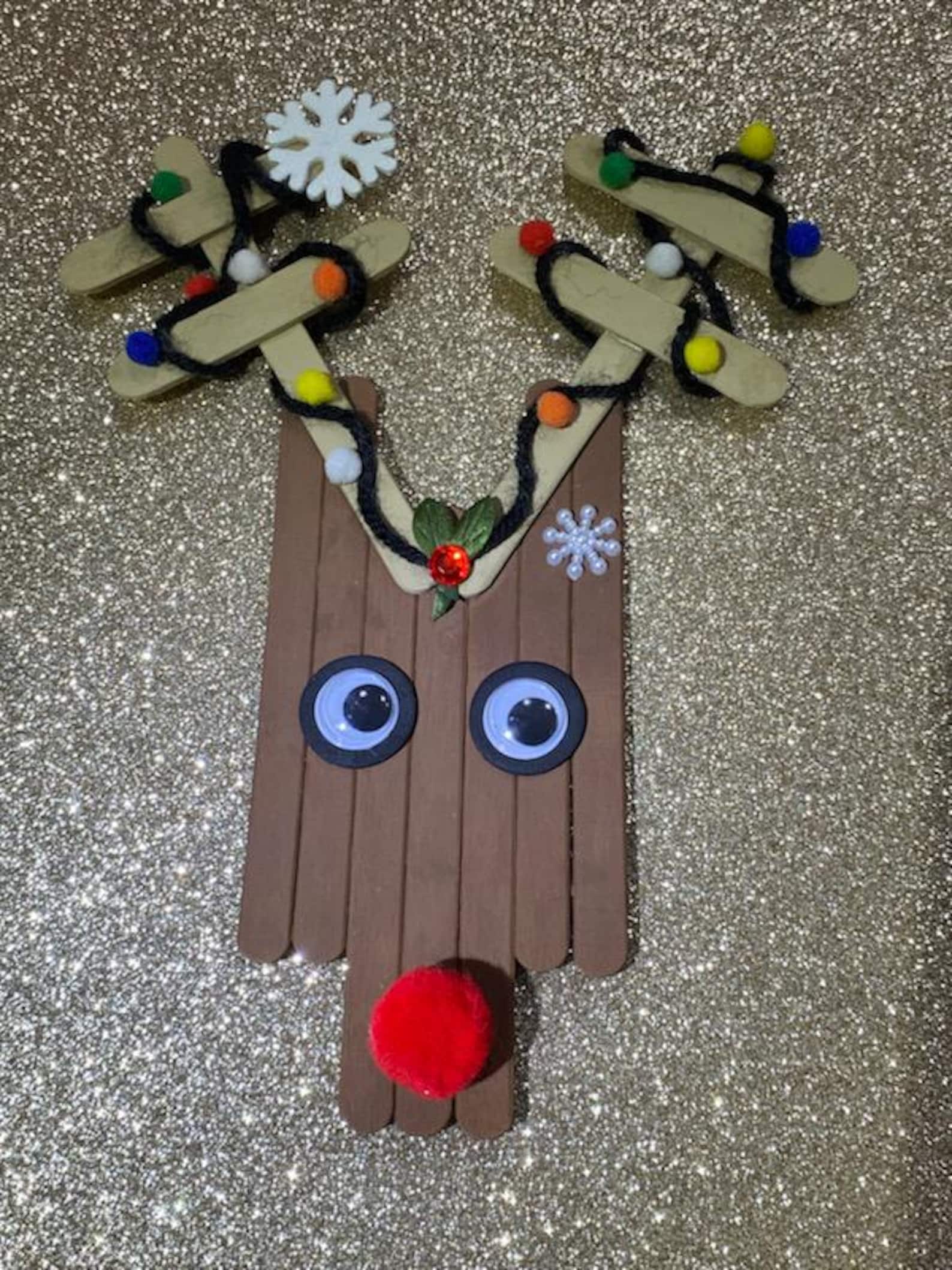 Reindeer With Christmas Lights, Reindeer Craft Kit, Christmas Craft Kit ...