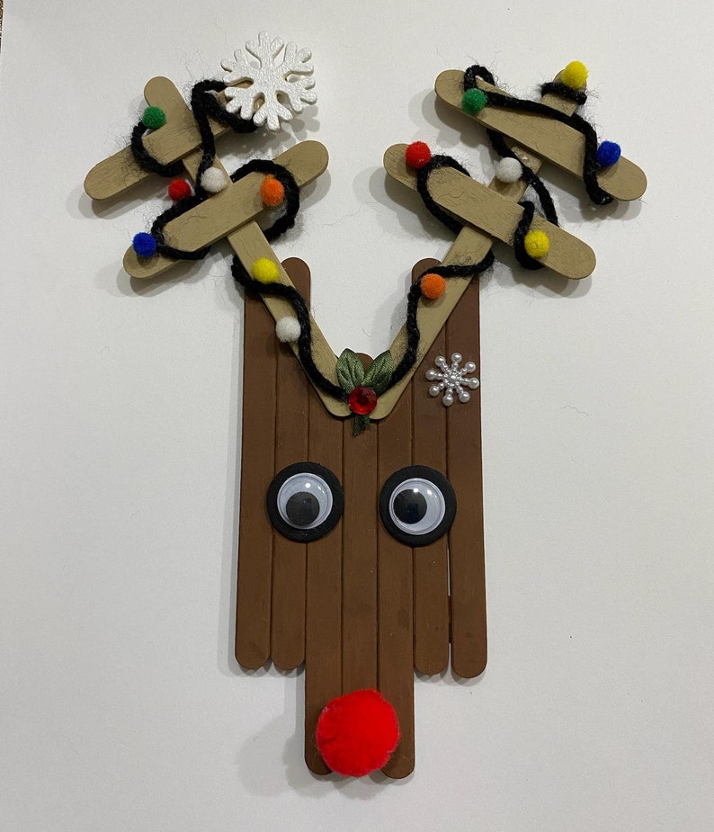 Reindeer With Christmas Lights, Reindeer Craft Kit, Christmas Craft Kit ...