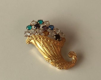 Cornucopia Brooch | Etsy