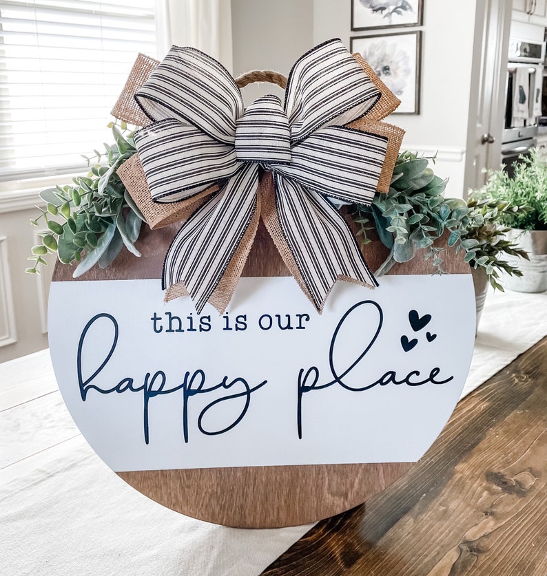 Front Door Decor This is Our Happy Place Front Door Wreath | Etsy