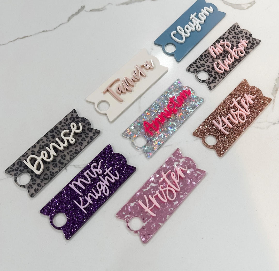 40 or 30oz Tumbler Personalized Name Tag, Tumbler Name Plate, Custom ...
