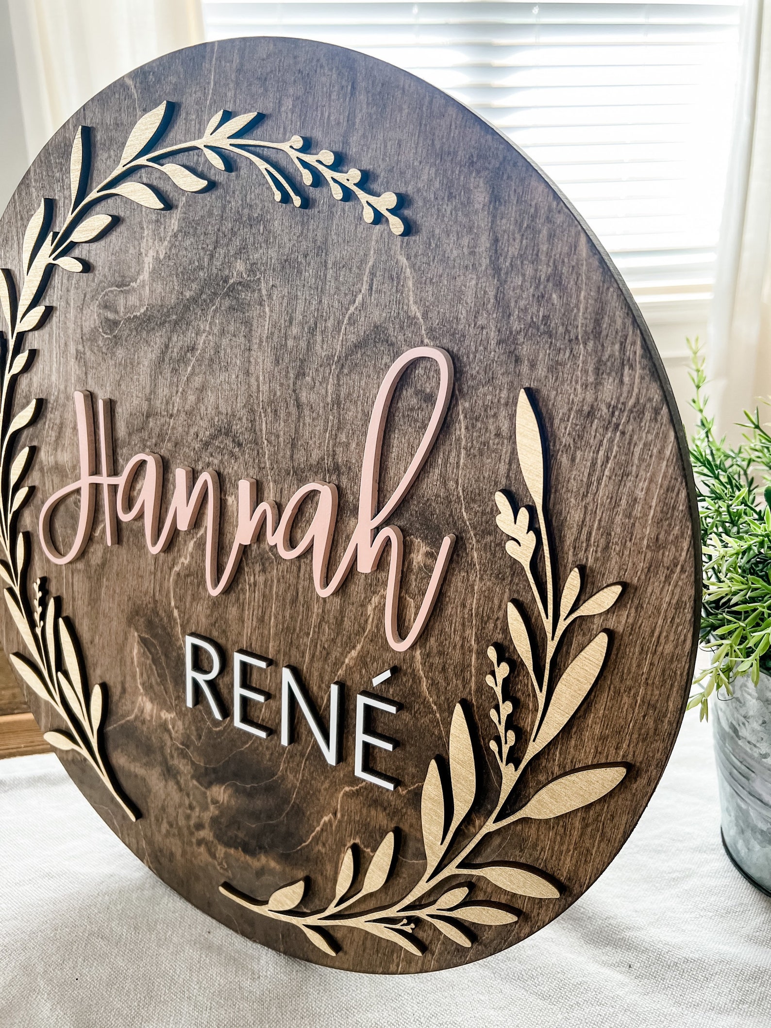 Nursery Name Sign Round Baby Name Sign 3D Lettering Nursery - Etsy