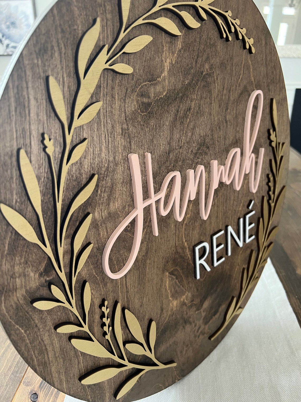 Nursery Name Sign Round Baby Name Sign 3D Lettering Nursery - Etsy