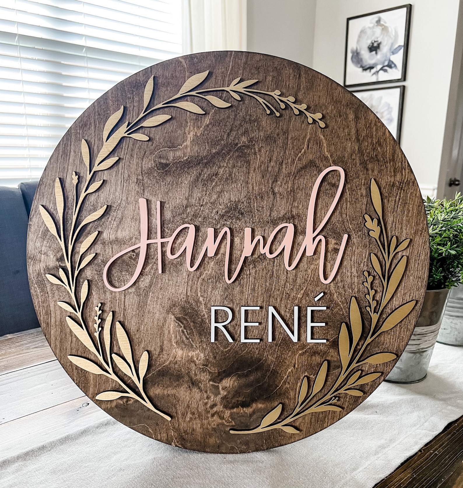 Nursery Name Sign Round Baby Name Sign 3D Lettering Nursery - Etsy