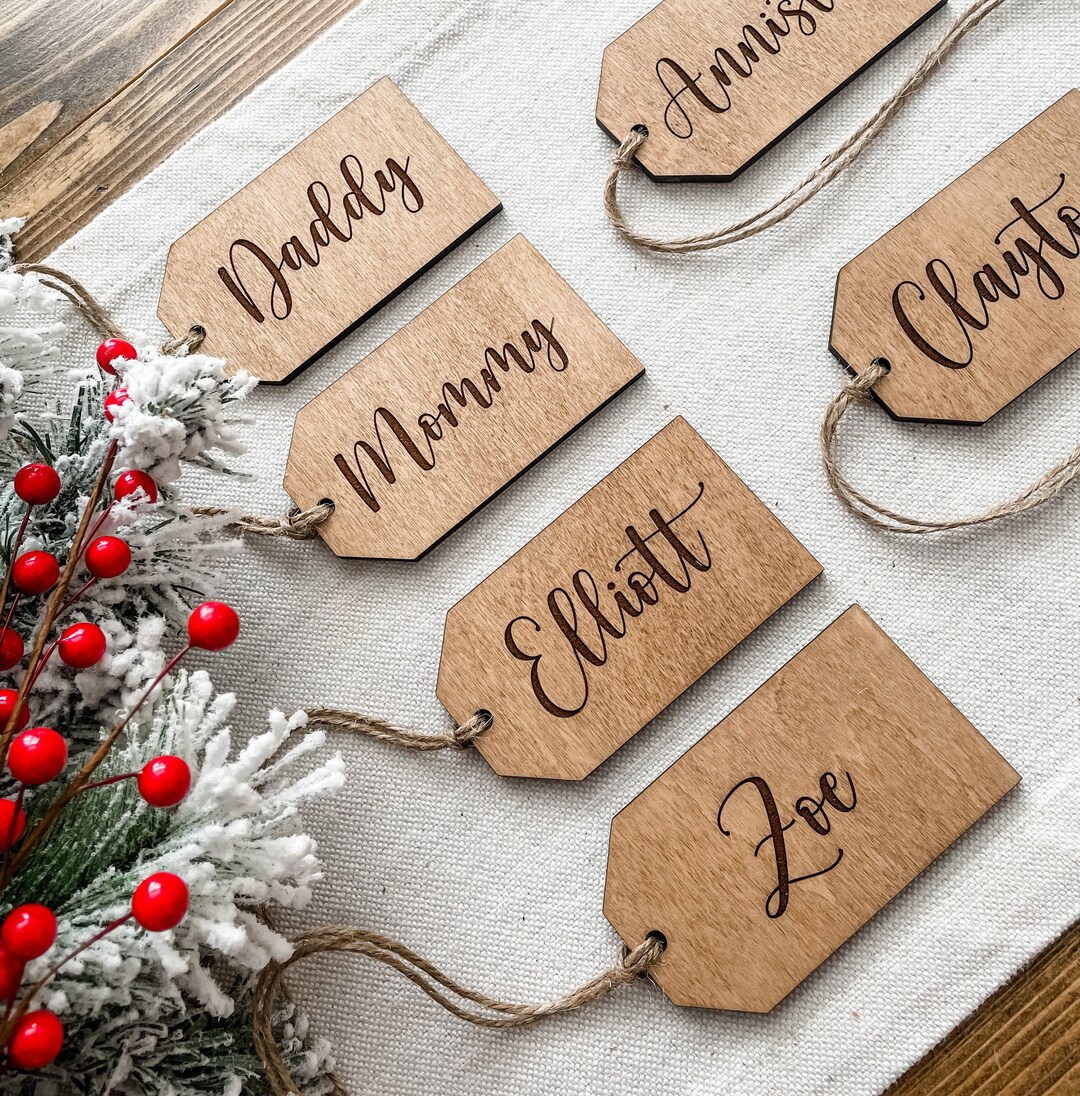 Stocking Tags, Laser Engraved Stocking Tags, Personalized Stocking Tags ...