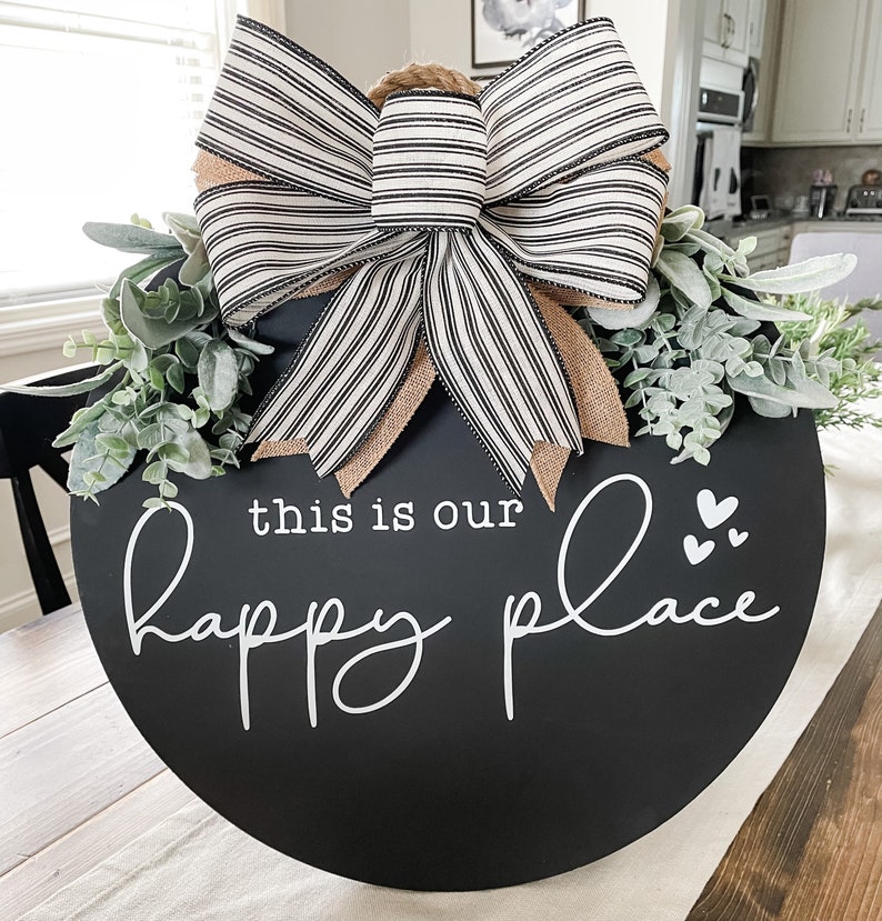 Front Door Decor This is Our Happy Place Front Door Wreath | Etsy