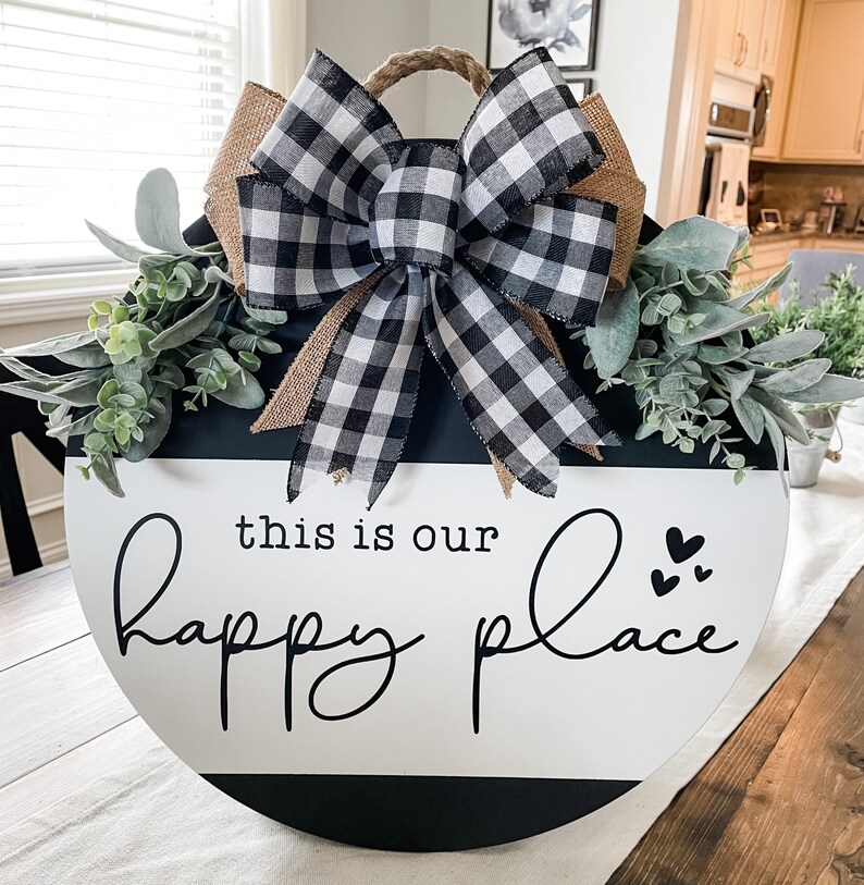 Front Door Decor This is Our Happy Place Front Door Wreath | Etsy