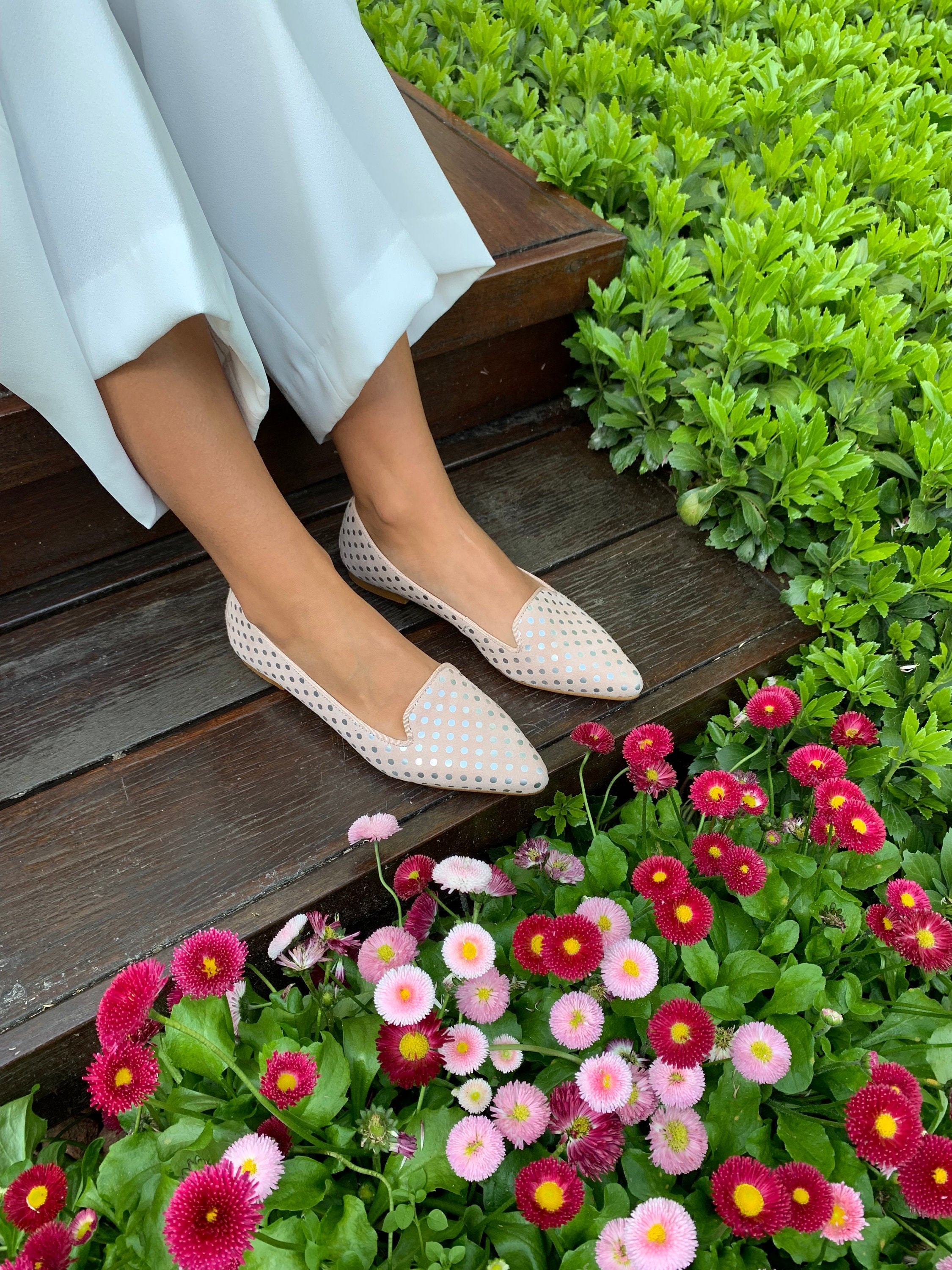 Handmade Pink Suede Ballerina Shoes, Leather Ballet Flats, Leather ...
