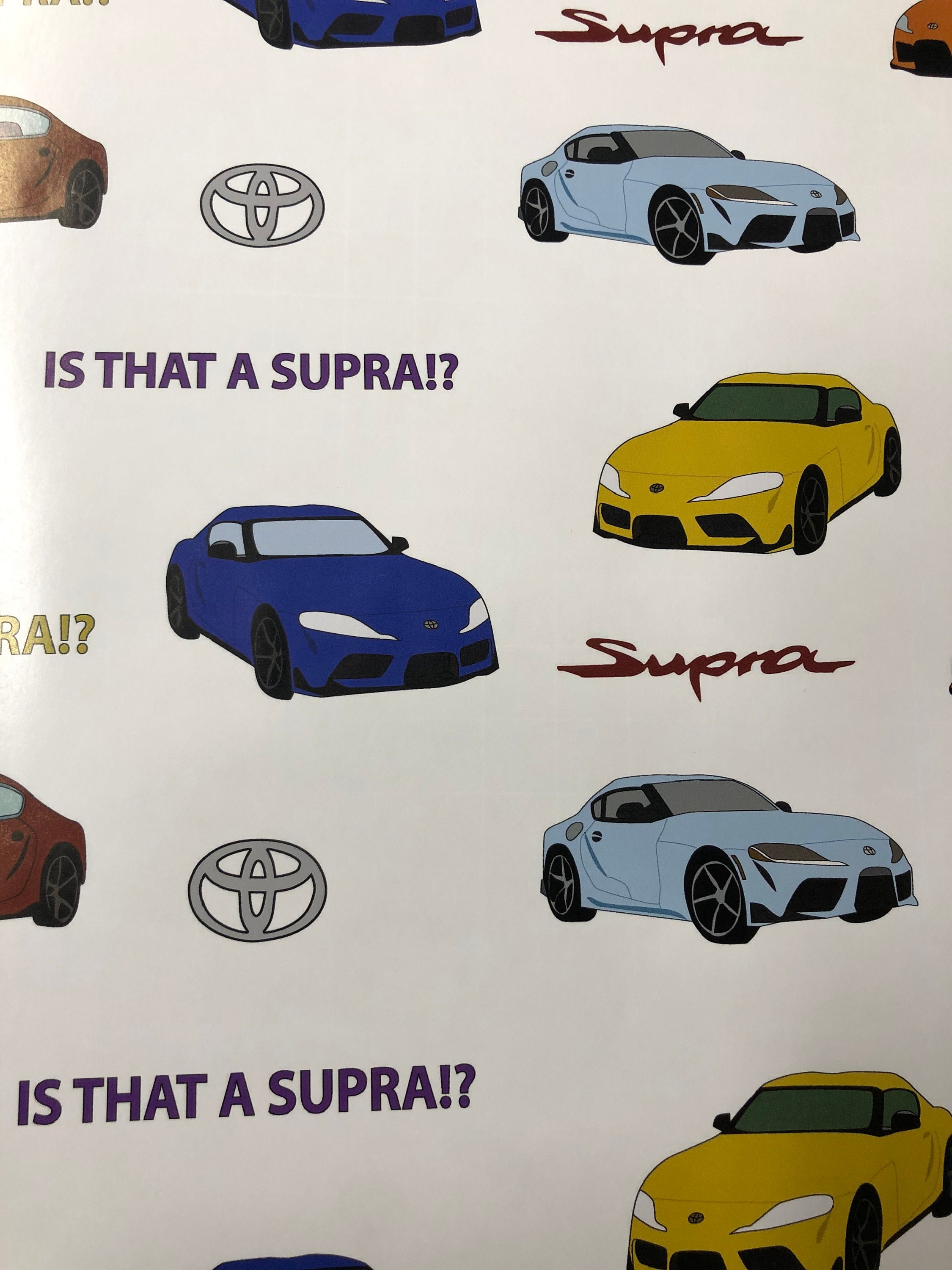Toyota Supra Wrapping Paper Roll Gift Wrap A90 A91 2020 MKV - Etsy