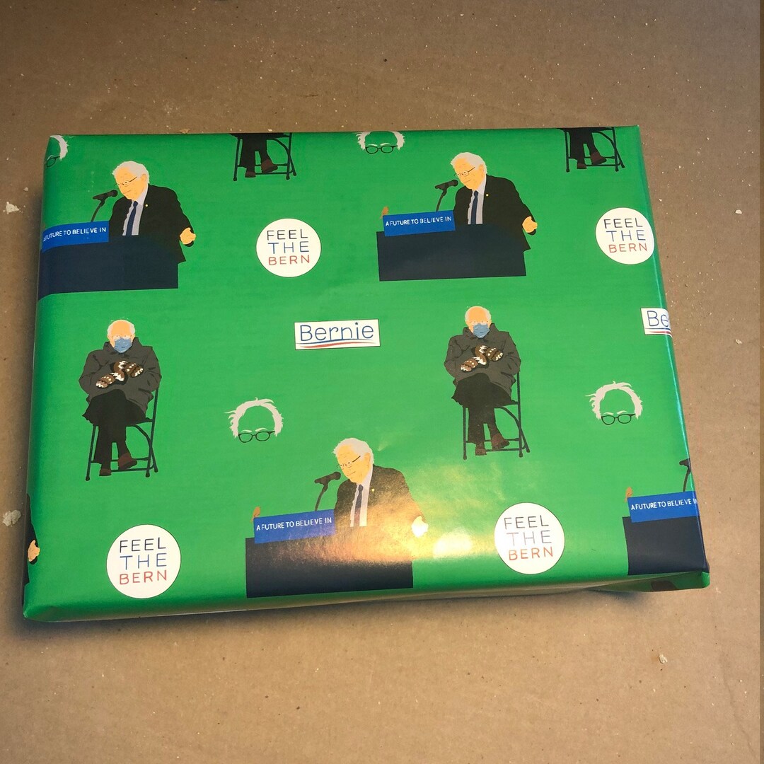 Bernie Sanders Mittens y Bird Gift Wrap - Etsy España