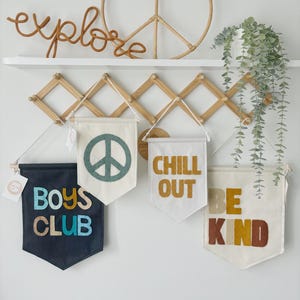 Be Kind Felt Banner, Kids Bedroom Wall Hanging, Nursery Rainbow Flag ...