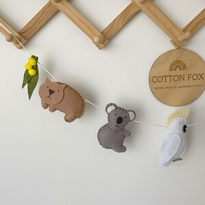 Australian Animals Felt Bunting, Set of 5 Aussie Animal, Gum Leaves ...