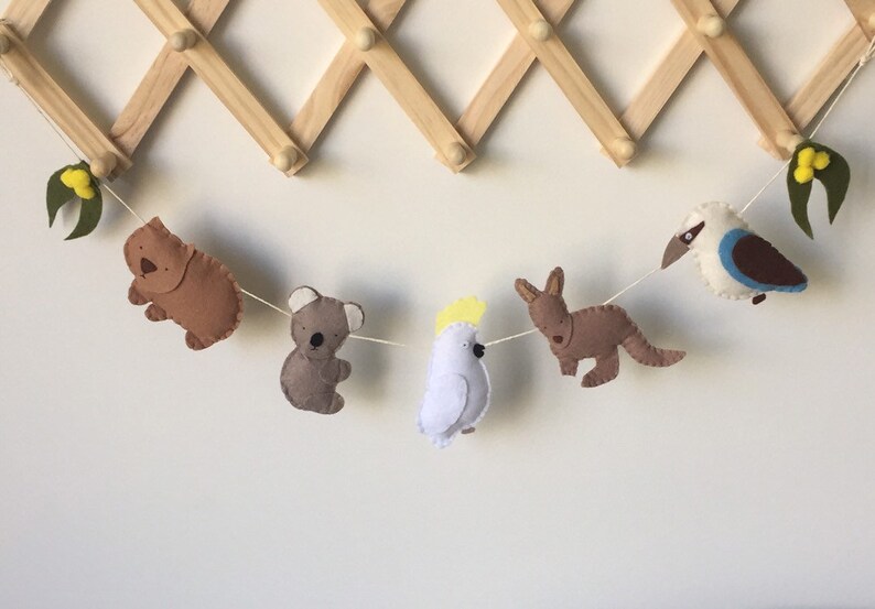 Australian Animals Felt Bunting Set of 5 Aussie Animal Gum | Etsy