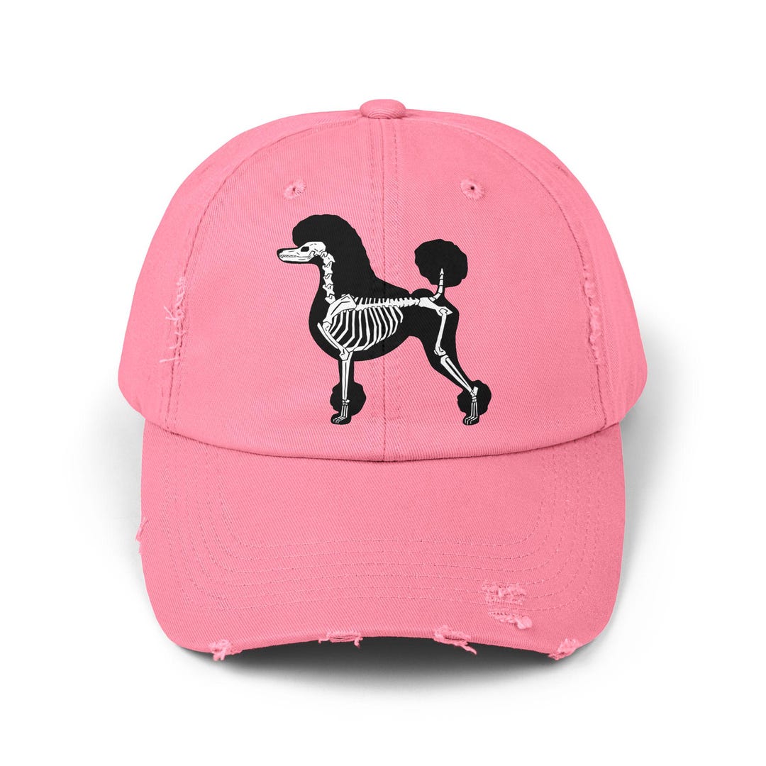 Poodle Skeleton Modified Continental Clip Unisex Distressed Cap - Etsy