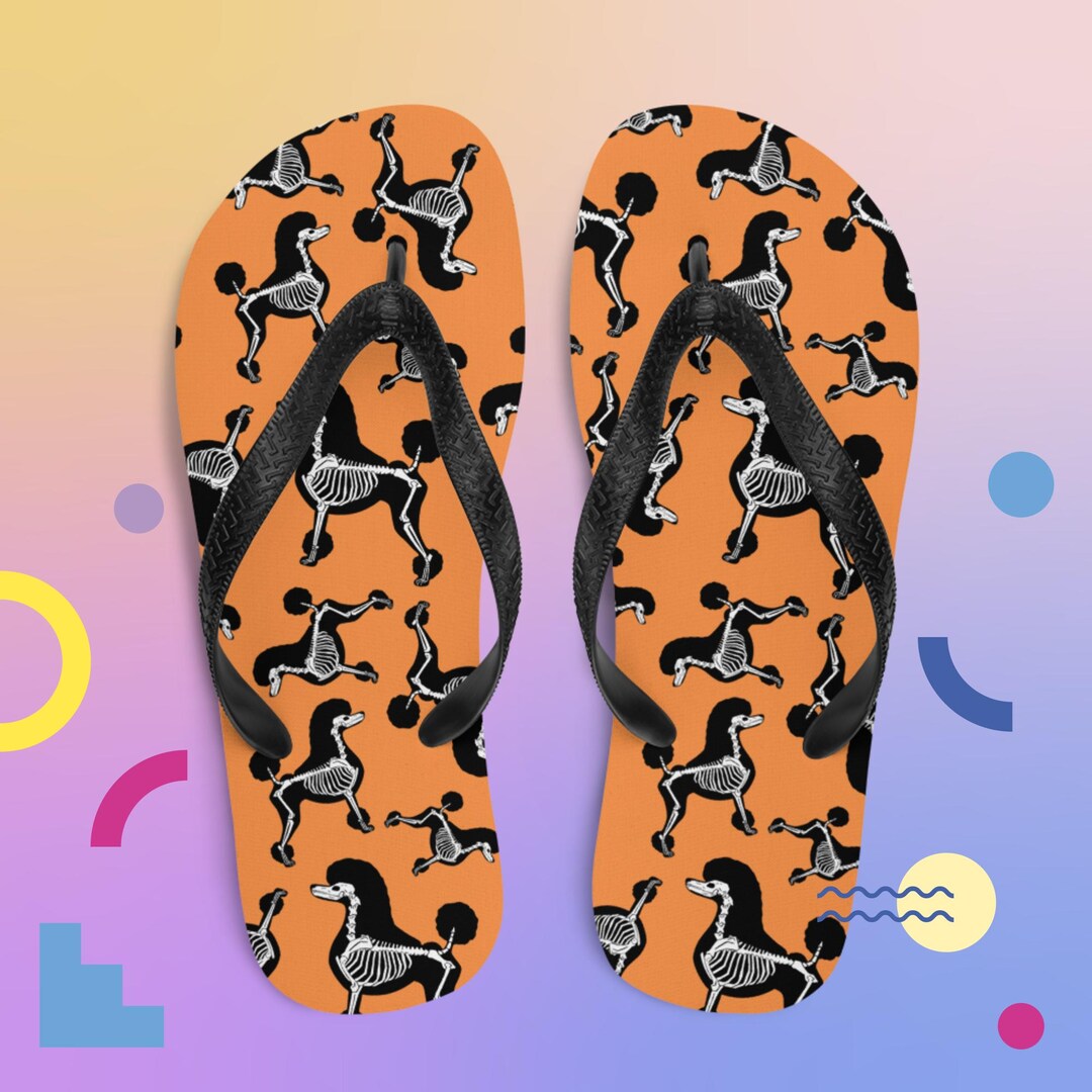 Poodle Skeleton Modified Continental Clip Flip-flops (custom Colors) - Etsy