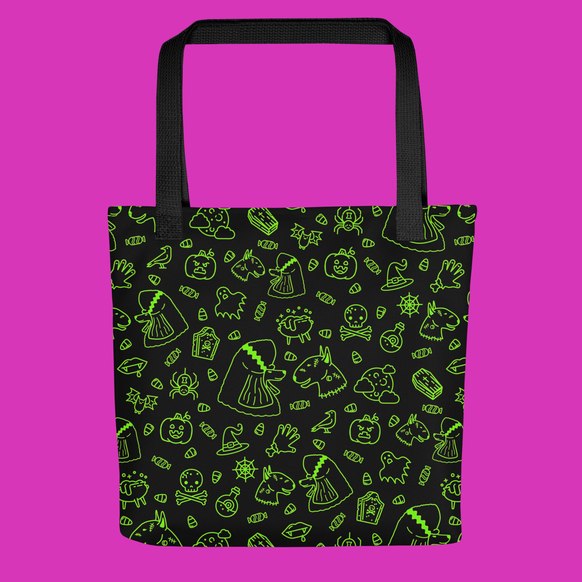 Bride of Frankenstein Poodle Bull Terrier Halloween Repeat Tote Bag - Etsy