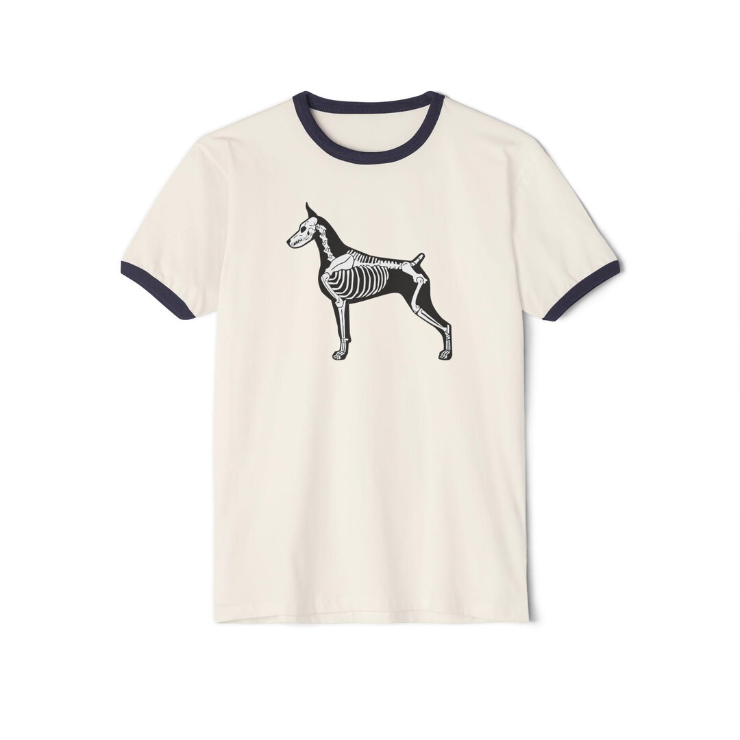 Doberman Pinscher Skeleton Unisex Cotton Ringer T-shirt - Etsy