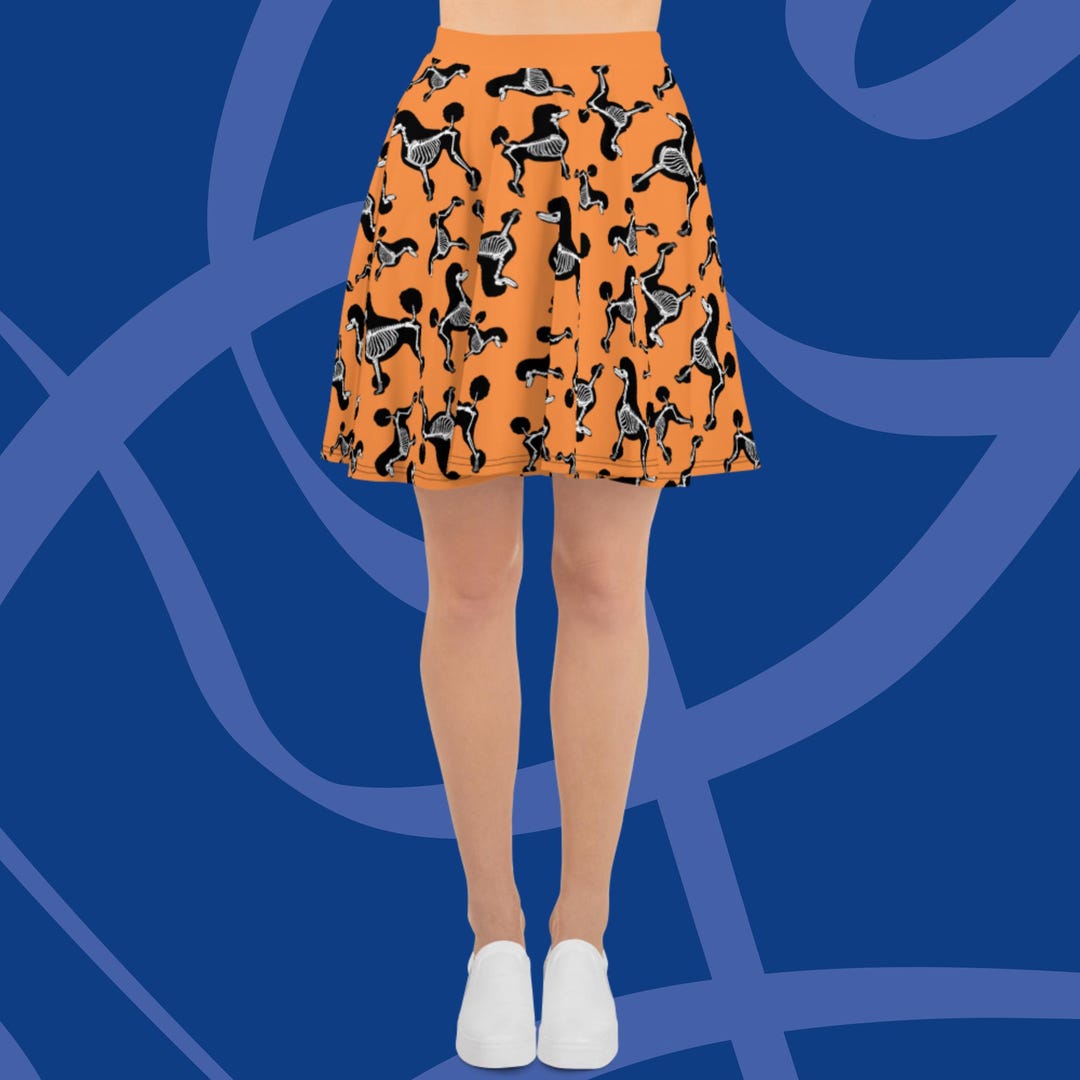 Poodle Skeleton Modified Continental Clip Skater Skirt - Etsy
