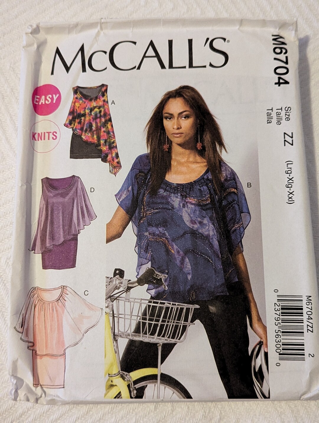 Mccalls 6704 Misses Top and Dresses Sewing Pattern Size Lrg, Xlg, Xxl ...