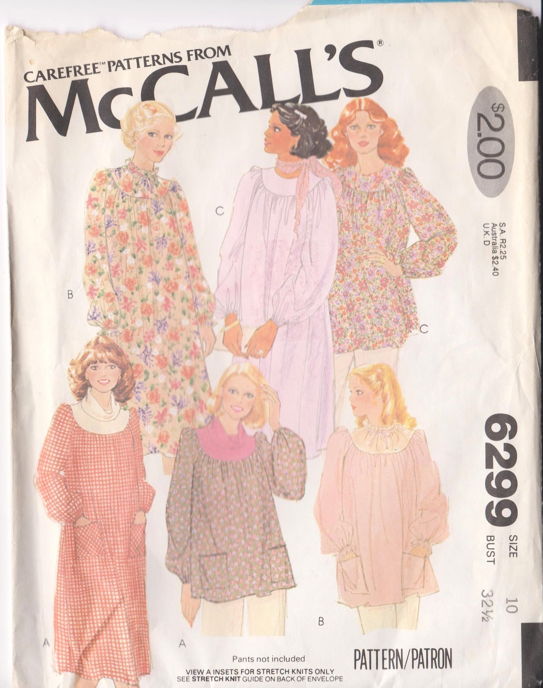 Vintage Mccalls 6299 Vintage 1970s Maternity Smock Top Dress Sewing ...