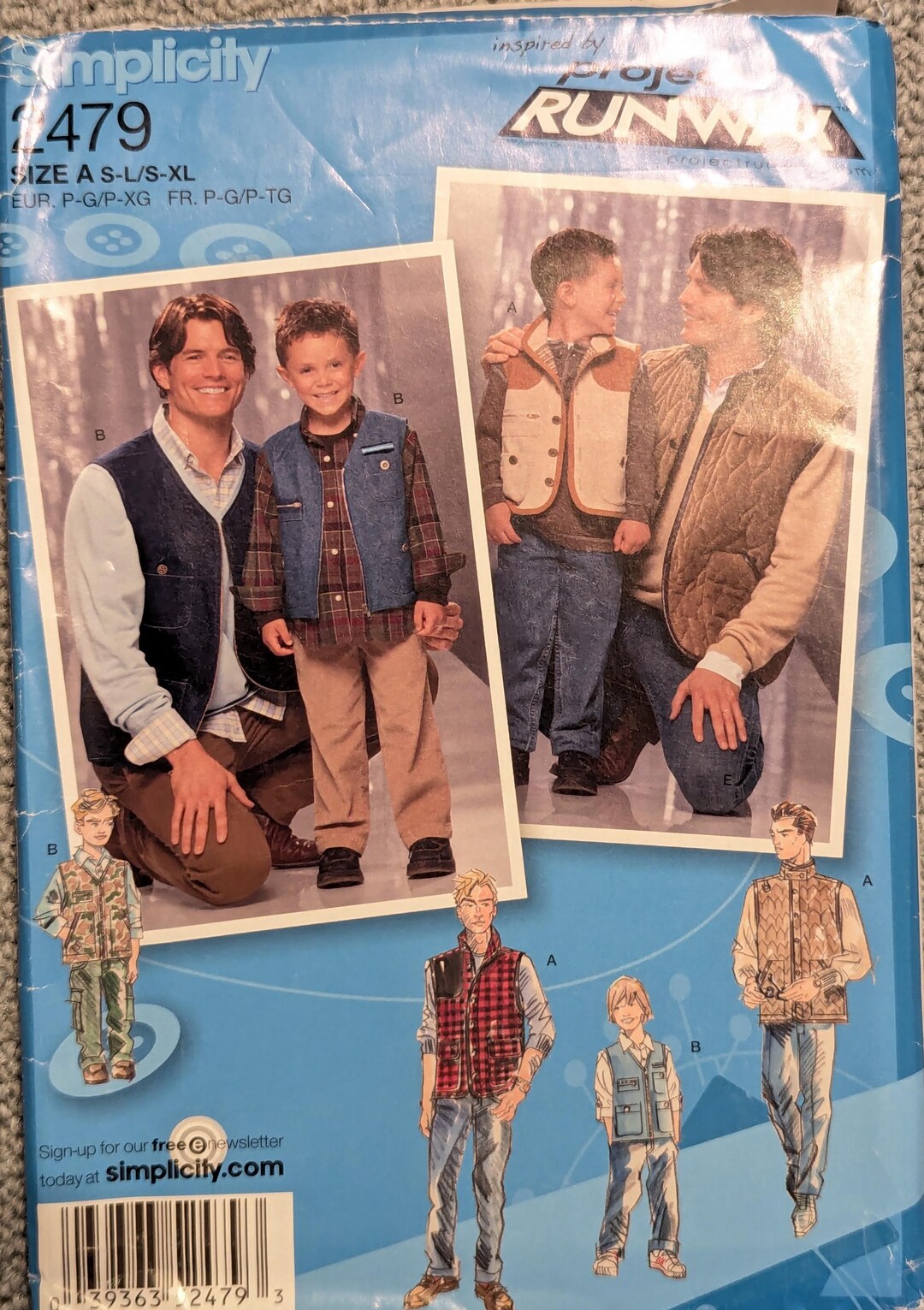 Simplicity 2479 Project Runway All Sizes Men and Boys Vest With Pocket ...