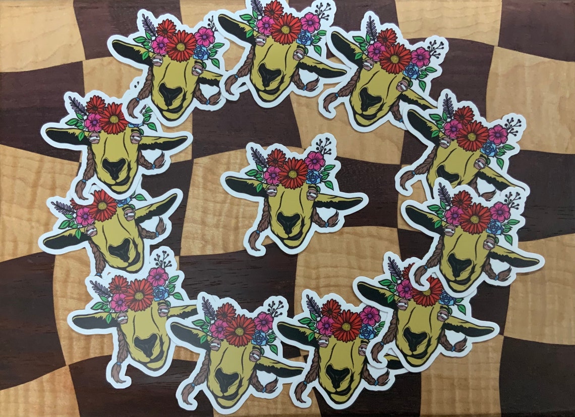 Billy Strings Lady Toasted Goat Head Colored 3x2 Die Cut - Etsy